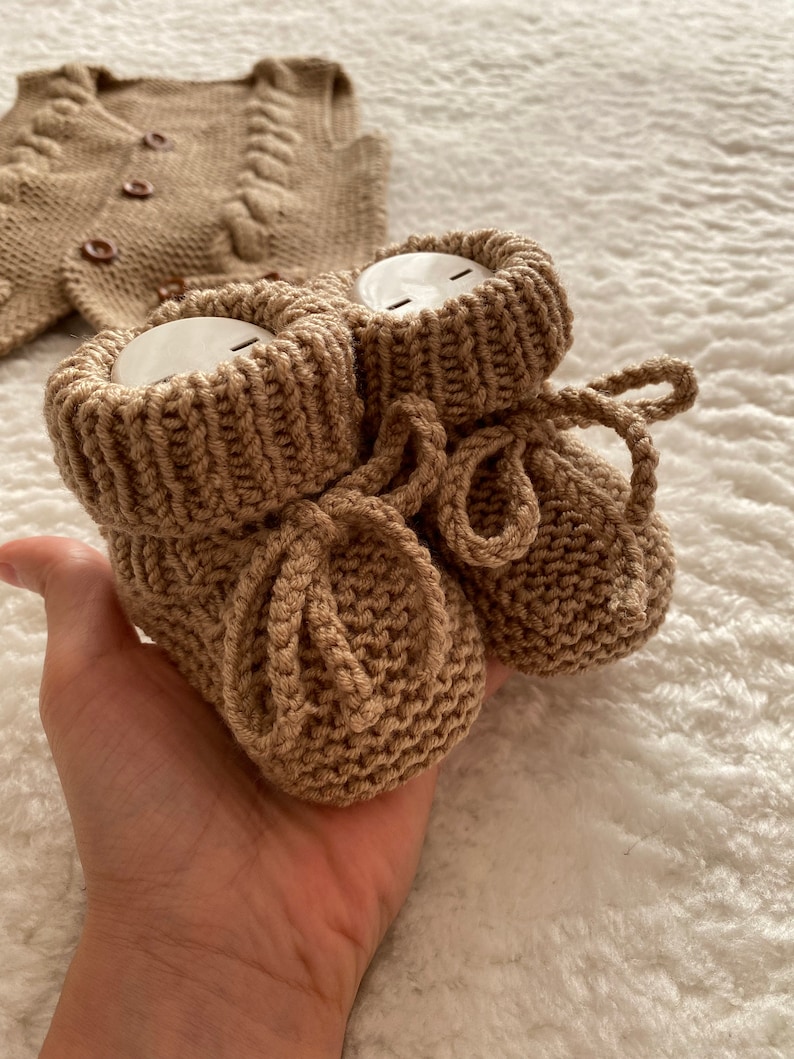 Hand Knitted Baby Romper With Booties, Unisex Outfit - Etsy