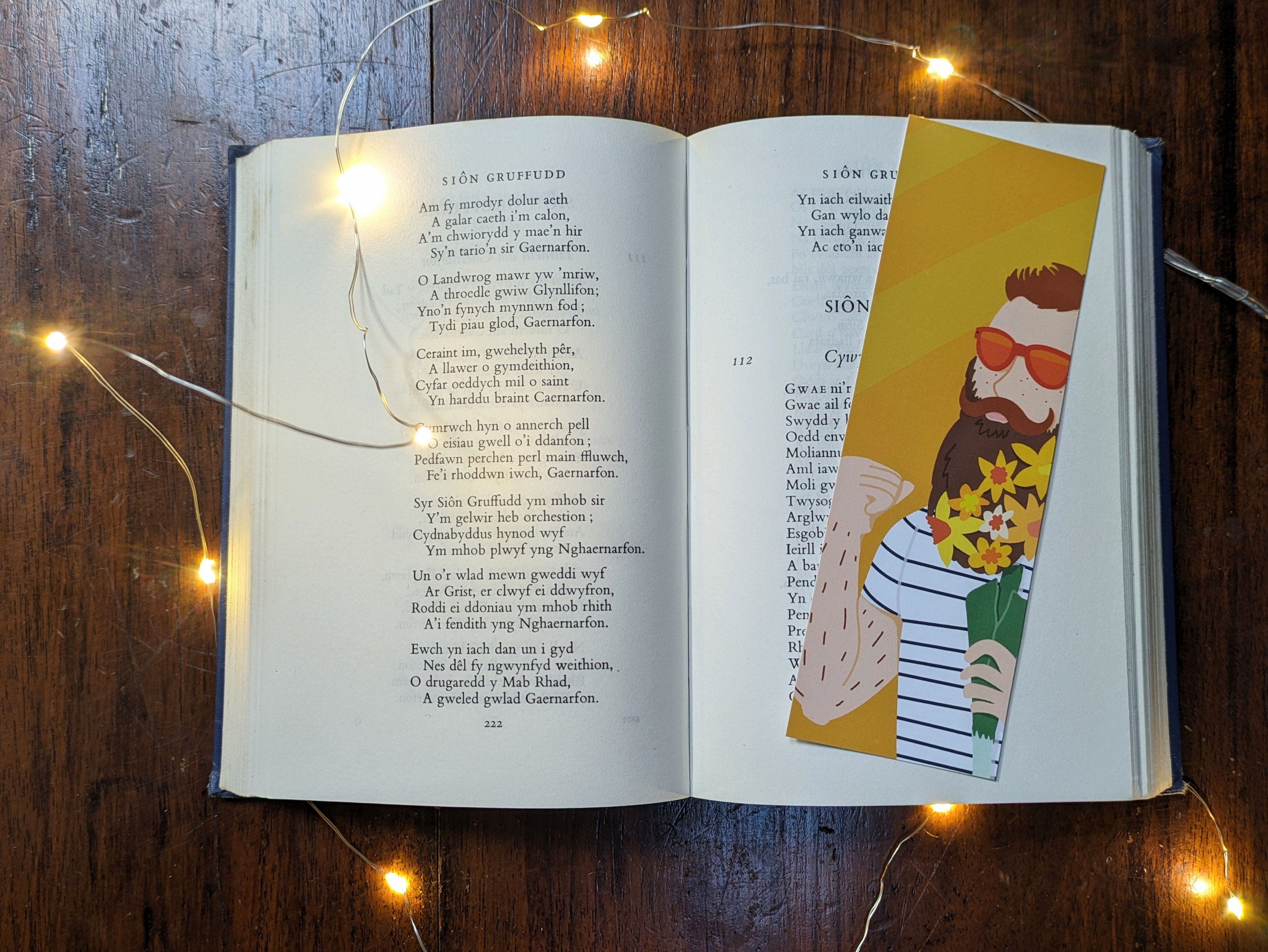 Welsh Pride Bookmark, St David's Day, Bearded Man & Daffodils ...