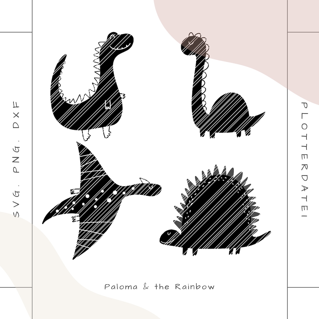 Plotter File Bundle Dinosaur Plotting Clipart Svg Png Dxf - Etsy