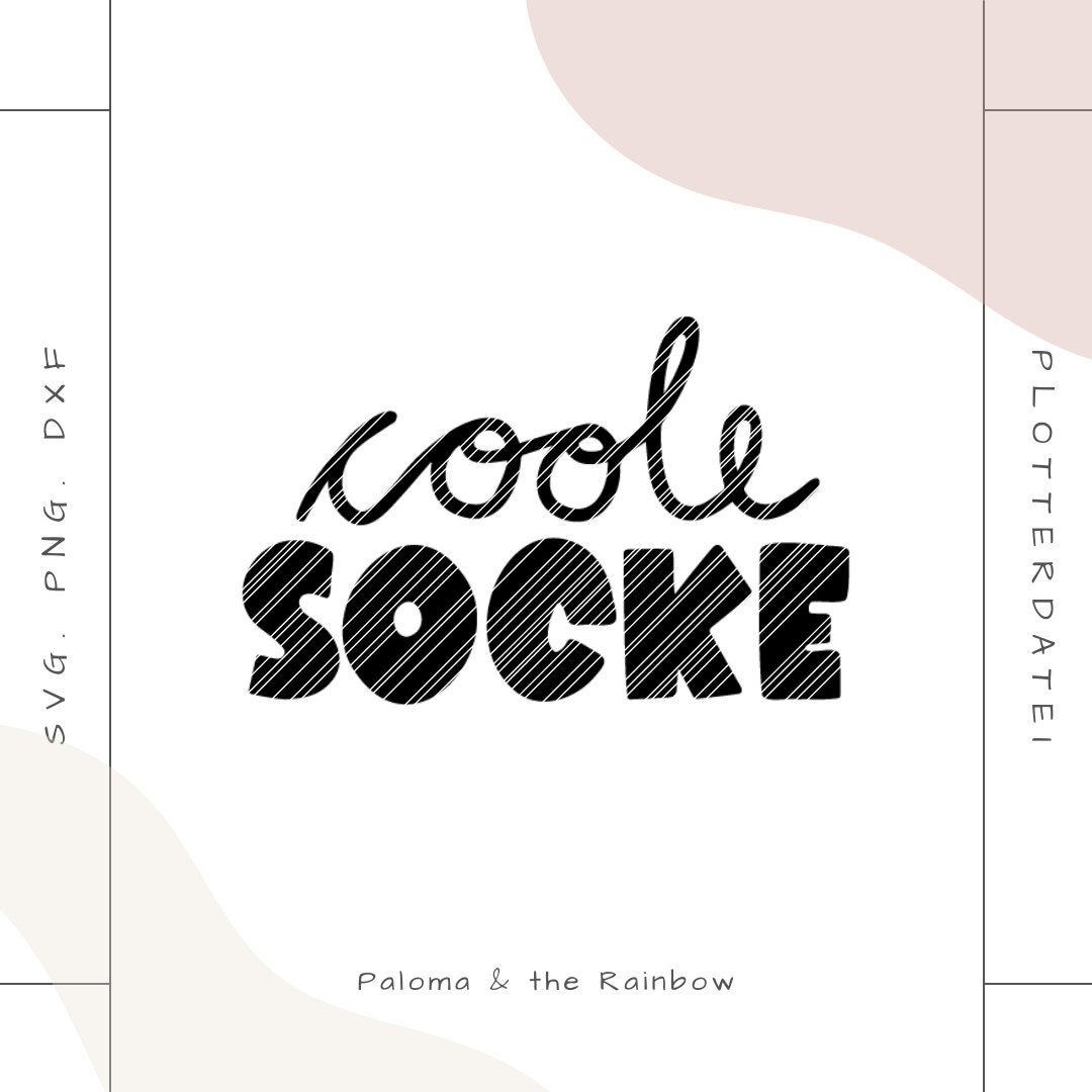 Plotter File | Cool Sock | Plotting | Digital File for Plotter | Template for Screen Printing ...