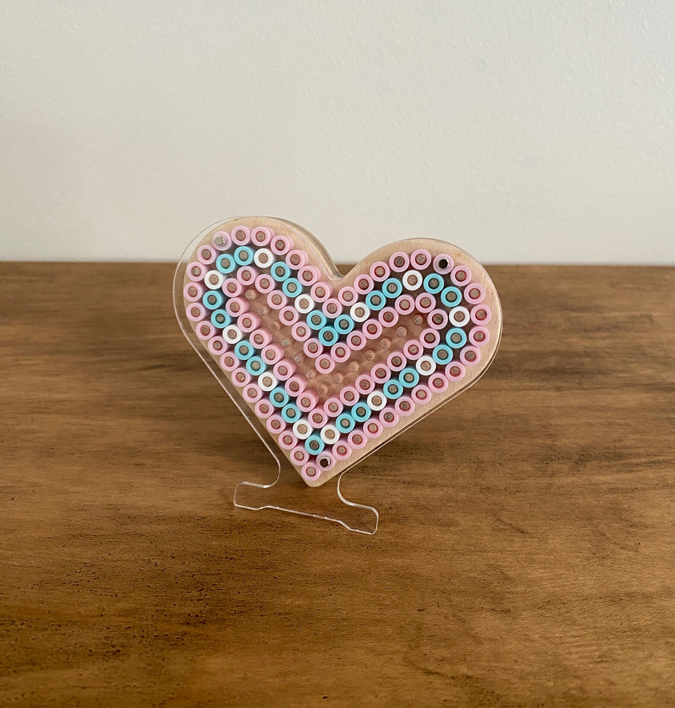 Woodpegperler Heart Kit Perler Beads Art Pegboard - Etsy