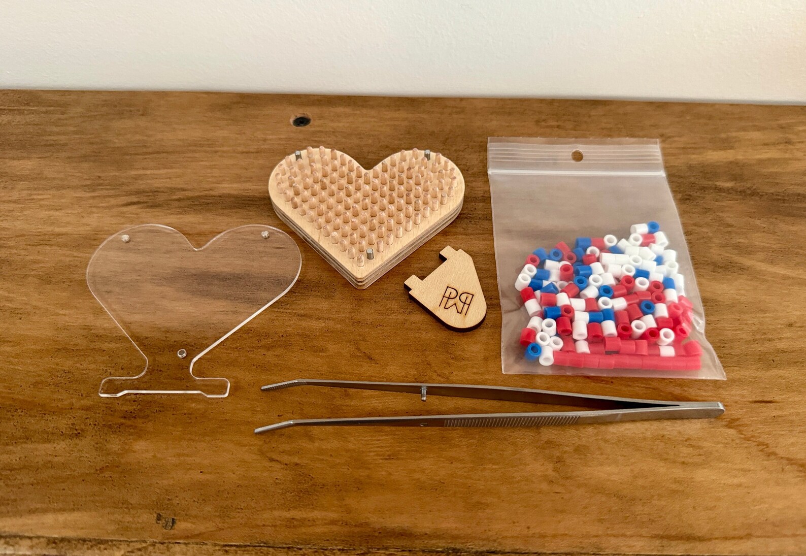 Woodpegperler Heart Kit Perler Beads Art Pegboard - Etsy