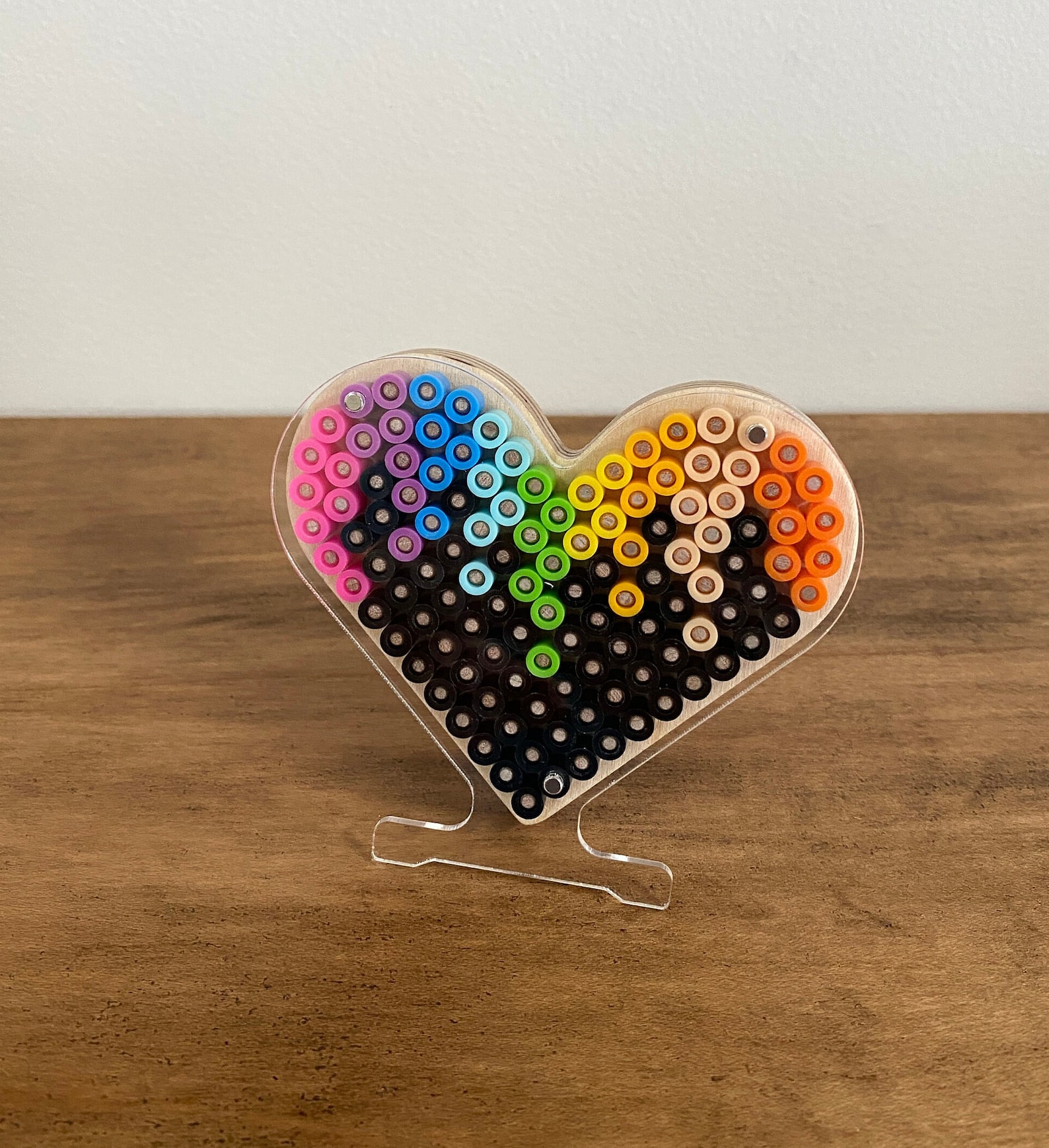 Woodpegperler Heart Kit Perler Beads Art Pegboard - Etsy