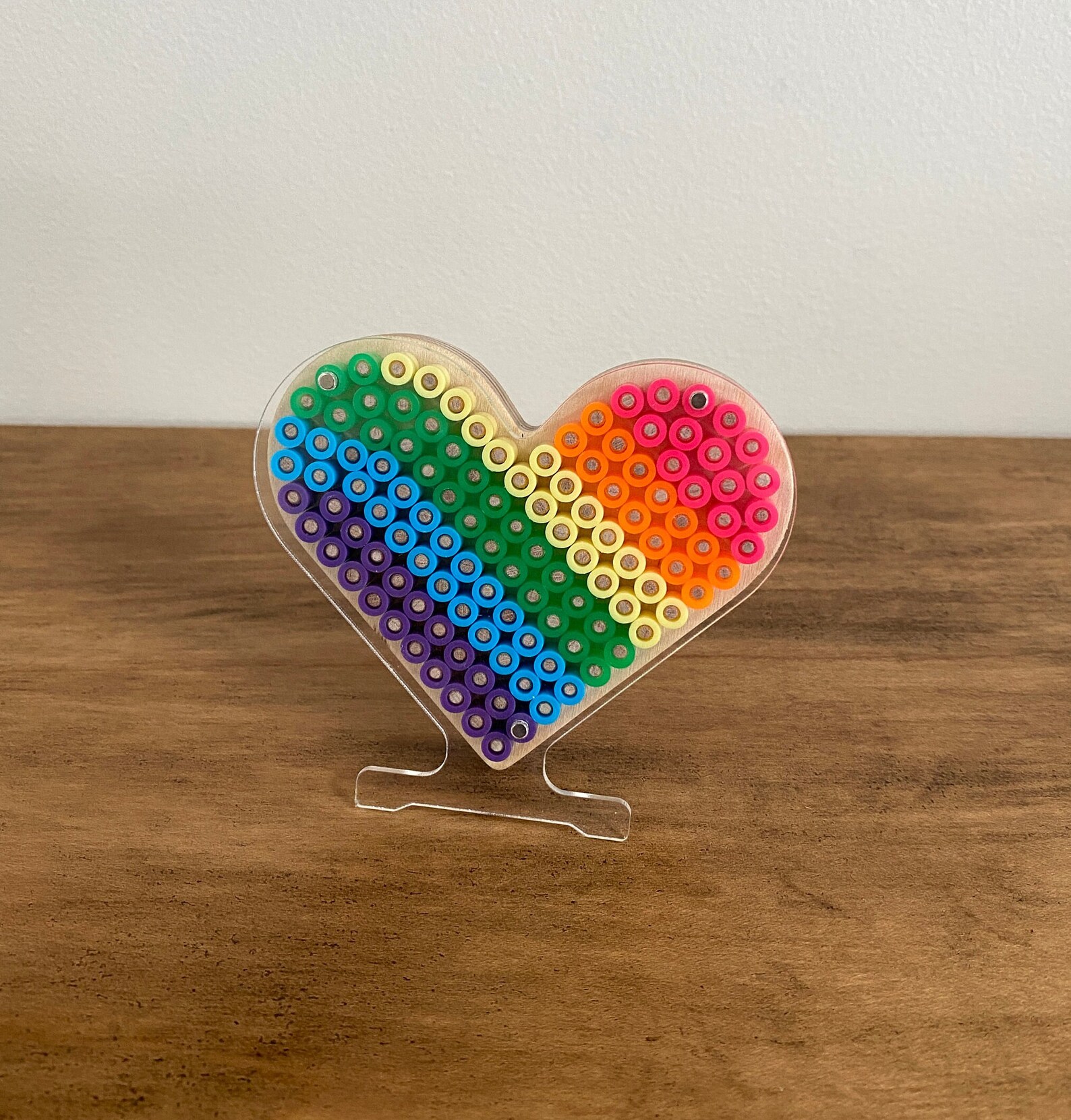 Woodpegperler Heart Kit Perler Beads Art Pegboard - Etsy