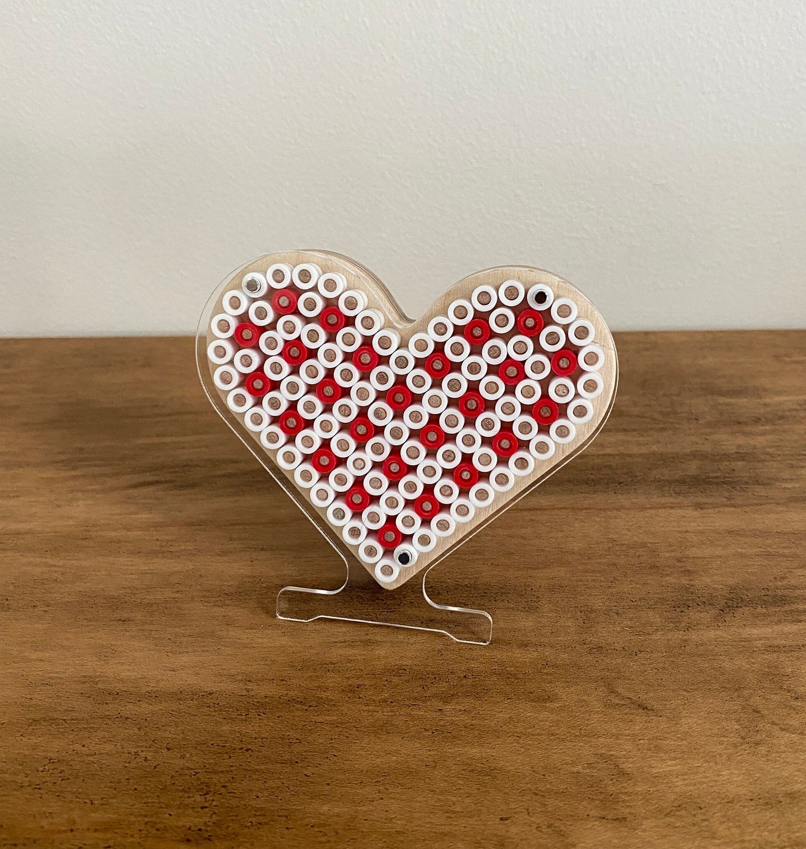Woodpegperler Heart Kit Perler Beads Art Pegboard - Etsy