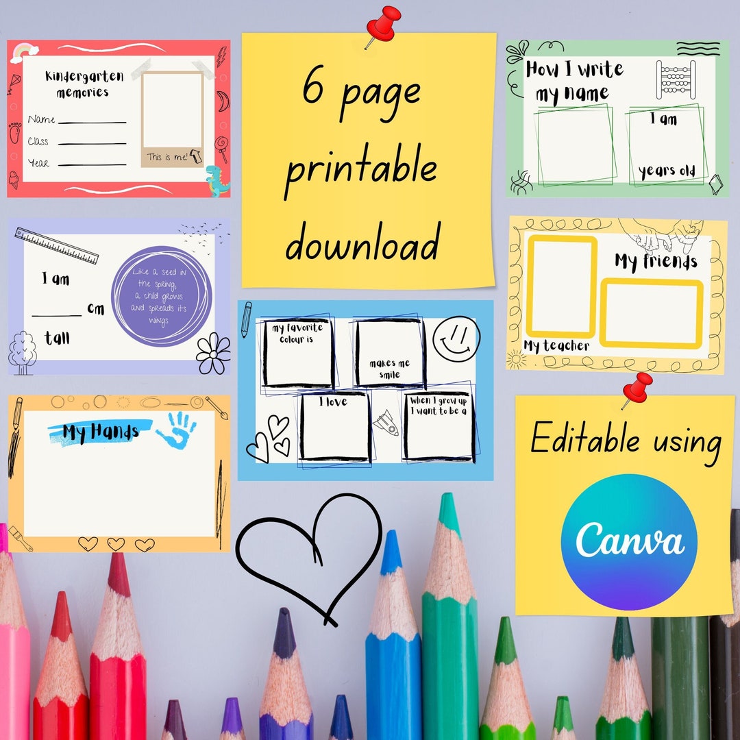 First Day at Kindergarten Memory Book, Editable Kindergarten Memories ...