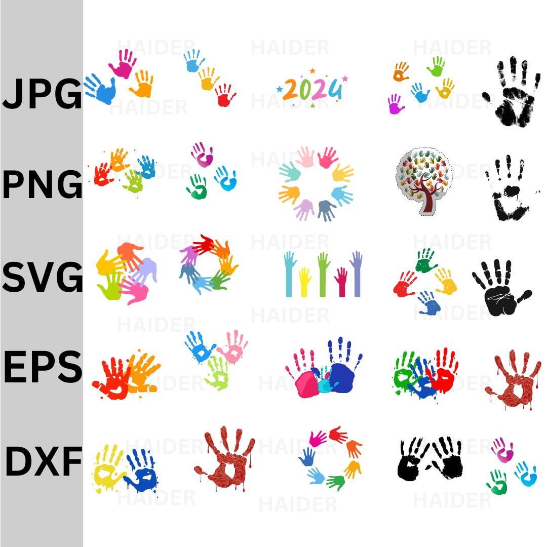Handprint SVG, Hand Cut File, Handprint Cricut, Handprint Silhouette ...