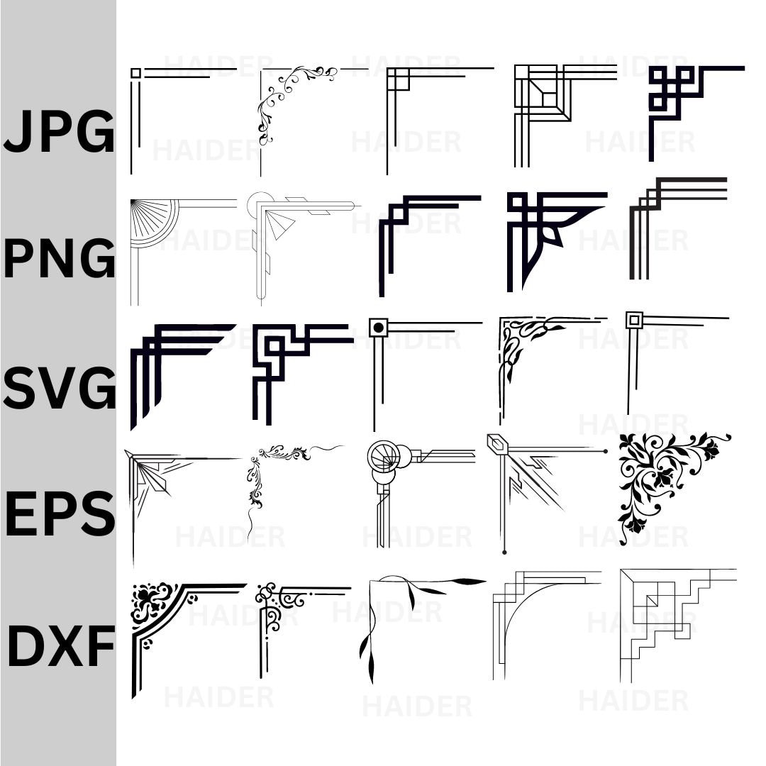 Corner Svg Bundle, Corner Svg, Floral Corner Svg Files, Decorative Page ...