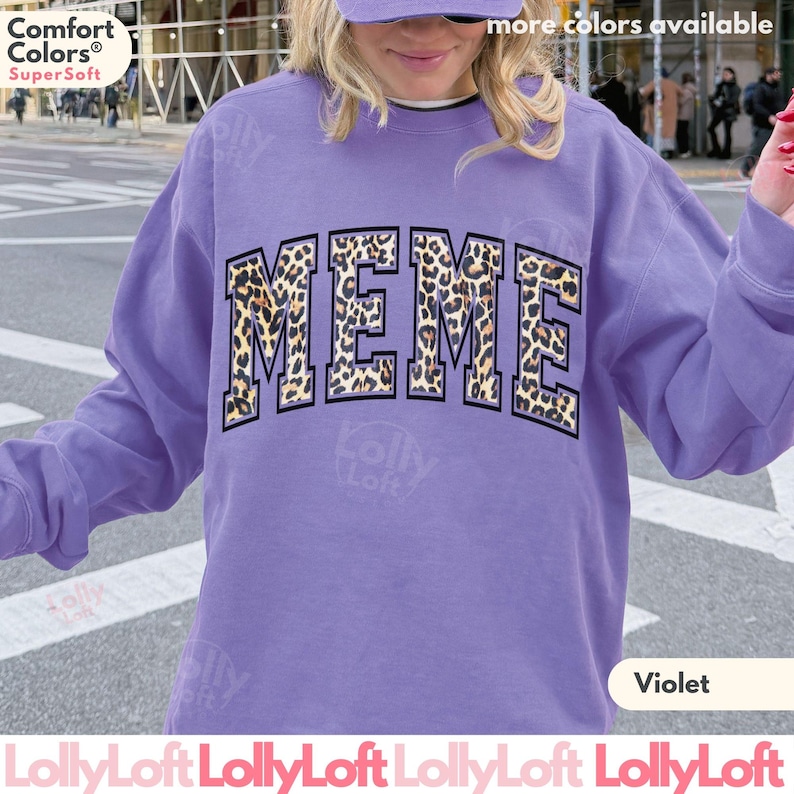 Leopard MEME Sweatshirt, COMFORT COLORS® Grandmother Sweater, Comfy ...