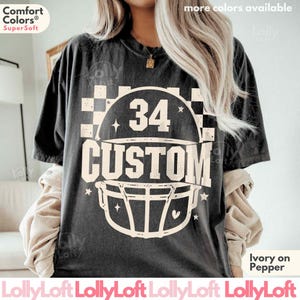 Custom Checkered Football Shirt COMFORT COLORS® Retro Game Day Football ...