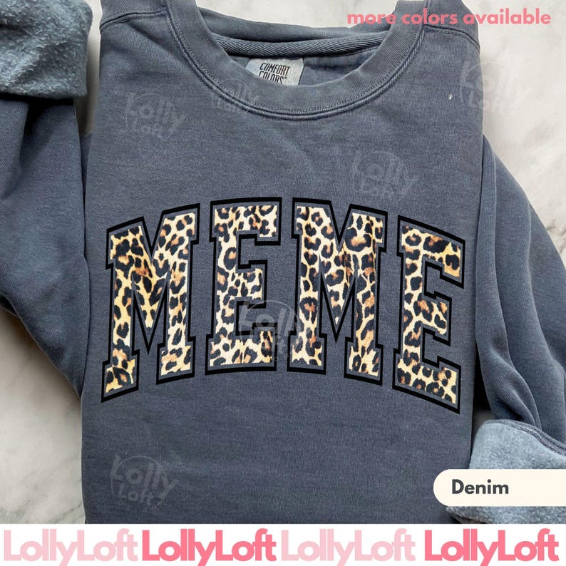 Leopard MEME Sweatshirt, COMFORT COLORS® Grandmother Sweater, Comfy ...
