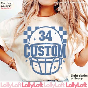 Custom Checkered Football Shirt COMFORT COLORS® Retro Game Day Football ...