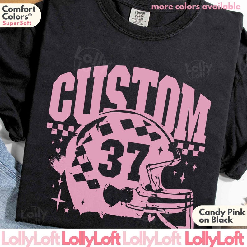COMFORT COLORS® Custom Checker Football Your Team Shirt Retro Game Day ...