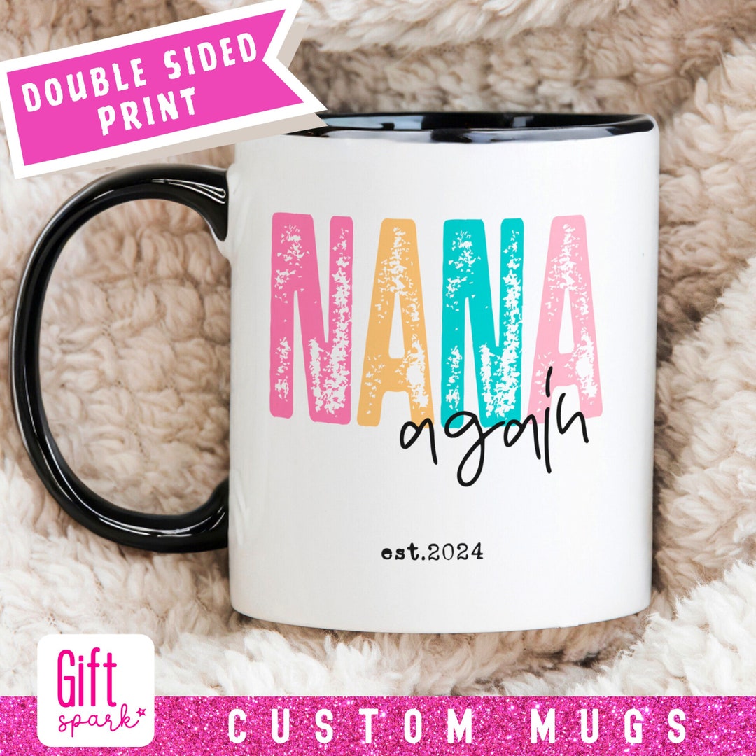 Personalized Nana Est Gift Pregnancy Reveal Mug Baby Announcement Gift ...