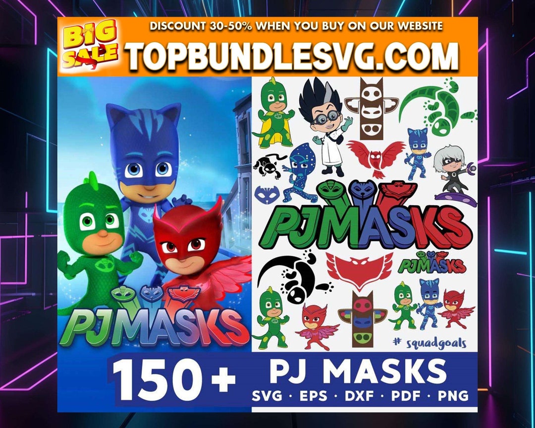 150 Files PJ Masks Svgfile Cut Digital Download Instant - Etsy