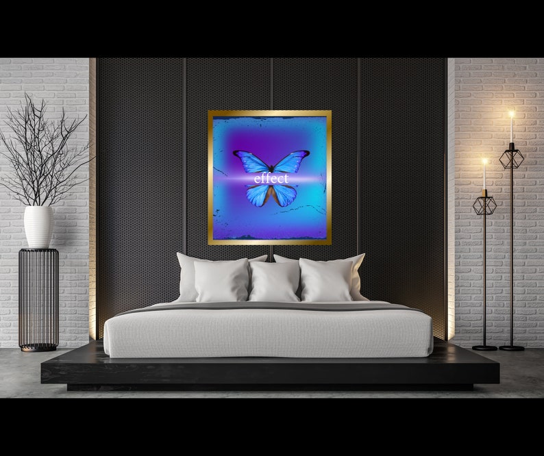 Digital Download Blue Butterfly Effect Artwork Butterfly Printable Wall ...