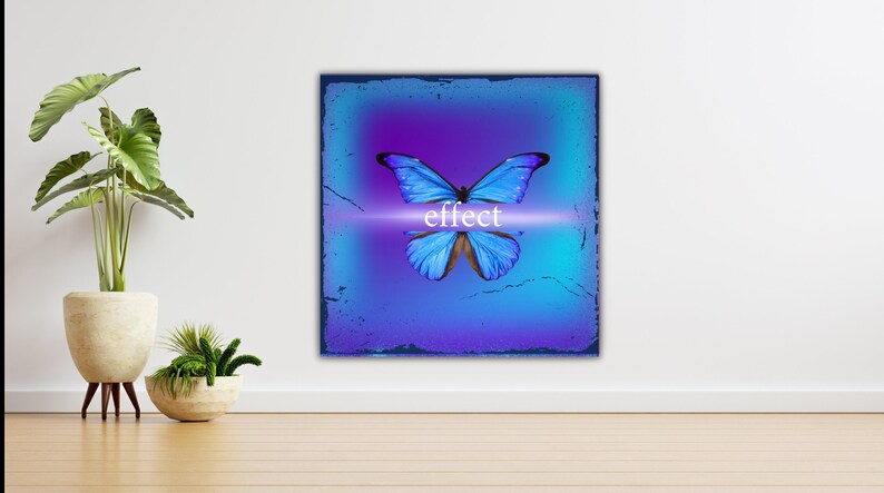 Digital Download Blue Butterfly Effect Artwork Butterfly Printable Wall ...