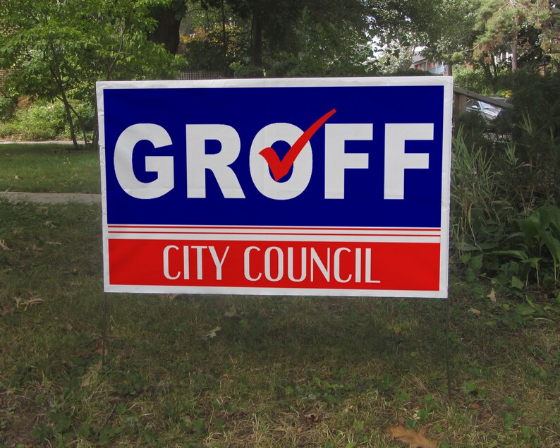 100 Custom Poly Bag Signs Double Color With Metal Stake Political and ...