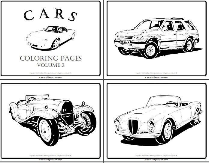 53 Page Car Coloring Book - Etsy