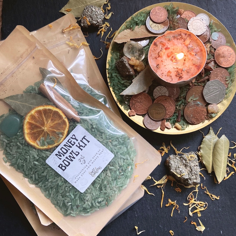 Money Bowl Kit, Witches Altar, Witchcraft, Pagan, Money Spell - Etsy