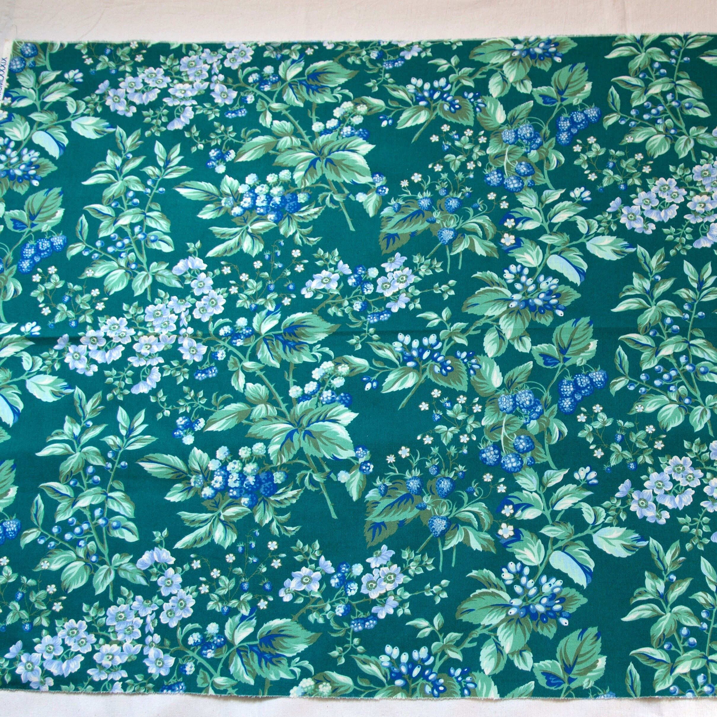 Vintage Laura Ashley - BRAMBLE - Sapphire Multi Viridian, Drawing Room ...