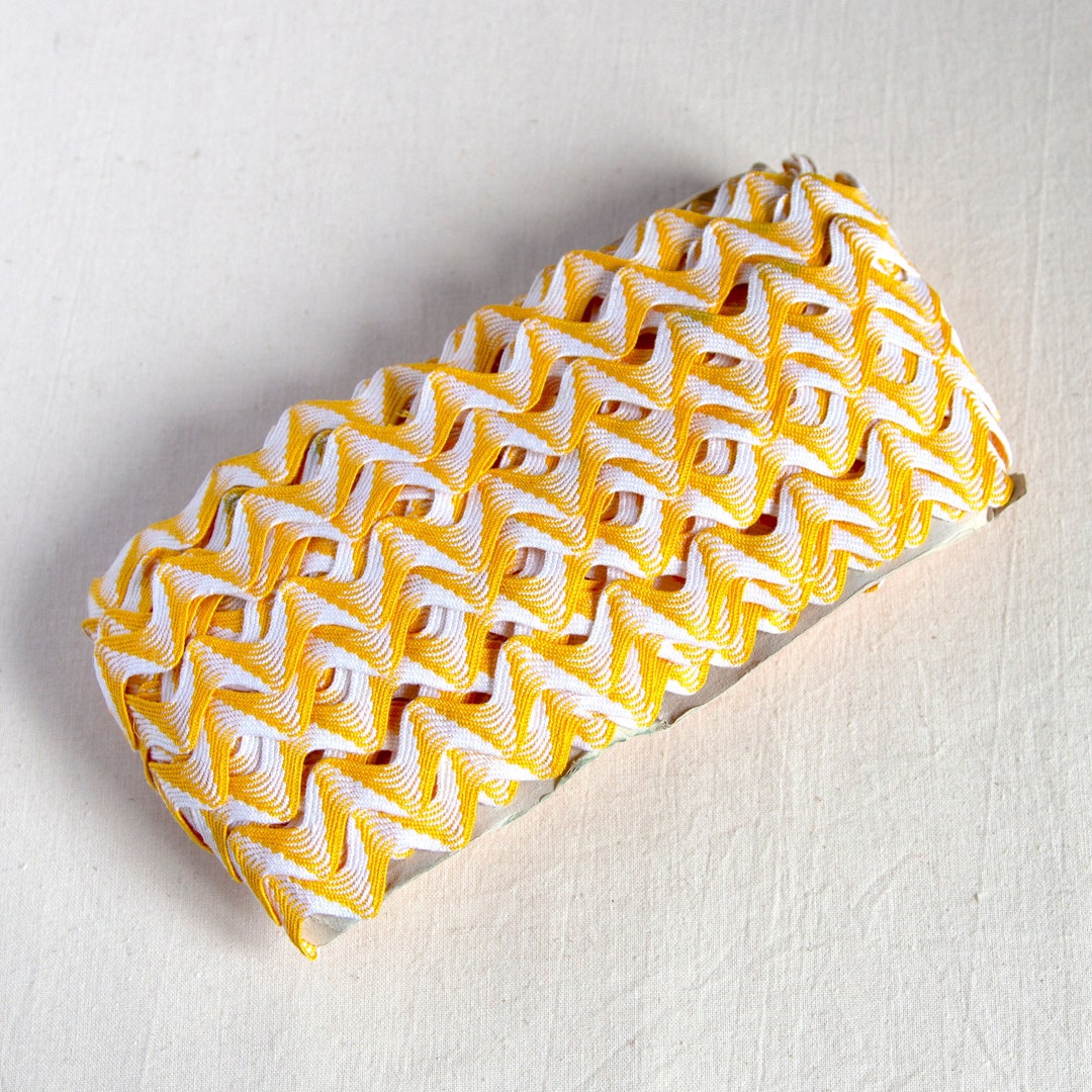 Vintage Sunshine Yellow and White Ric Rac Trim, Wide Rick Rack Trimming ...