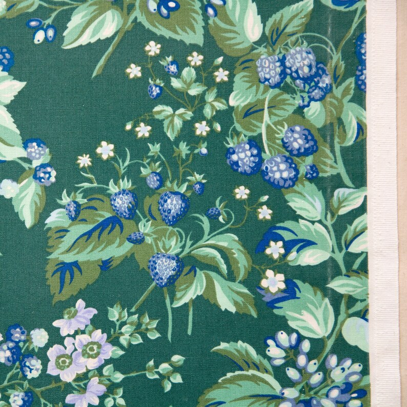 Vintage Laura Ashley - BRAMBLE - Viridian / Sapphire, Country ...