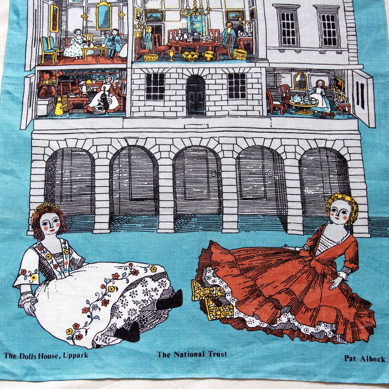 Vintage Pat Albeck Tea Towel: Uppark Dolls House, Irish Linen - Etsy