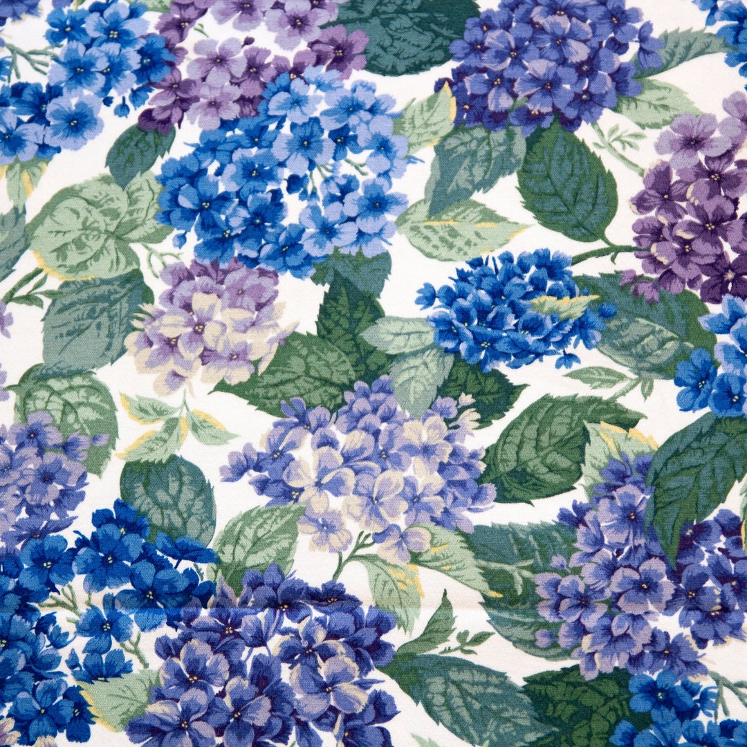 Vintage Sanderson AMBLESIDE Floral Heavyweight Sateen, Blue Purple ...