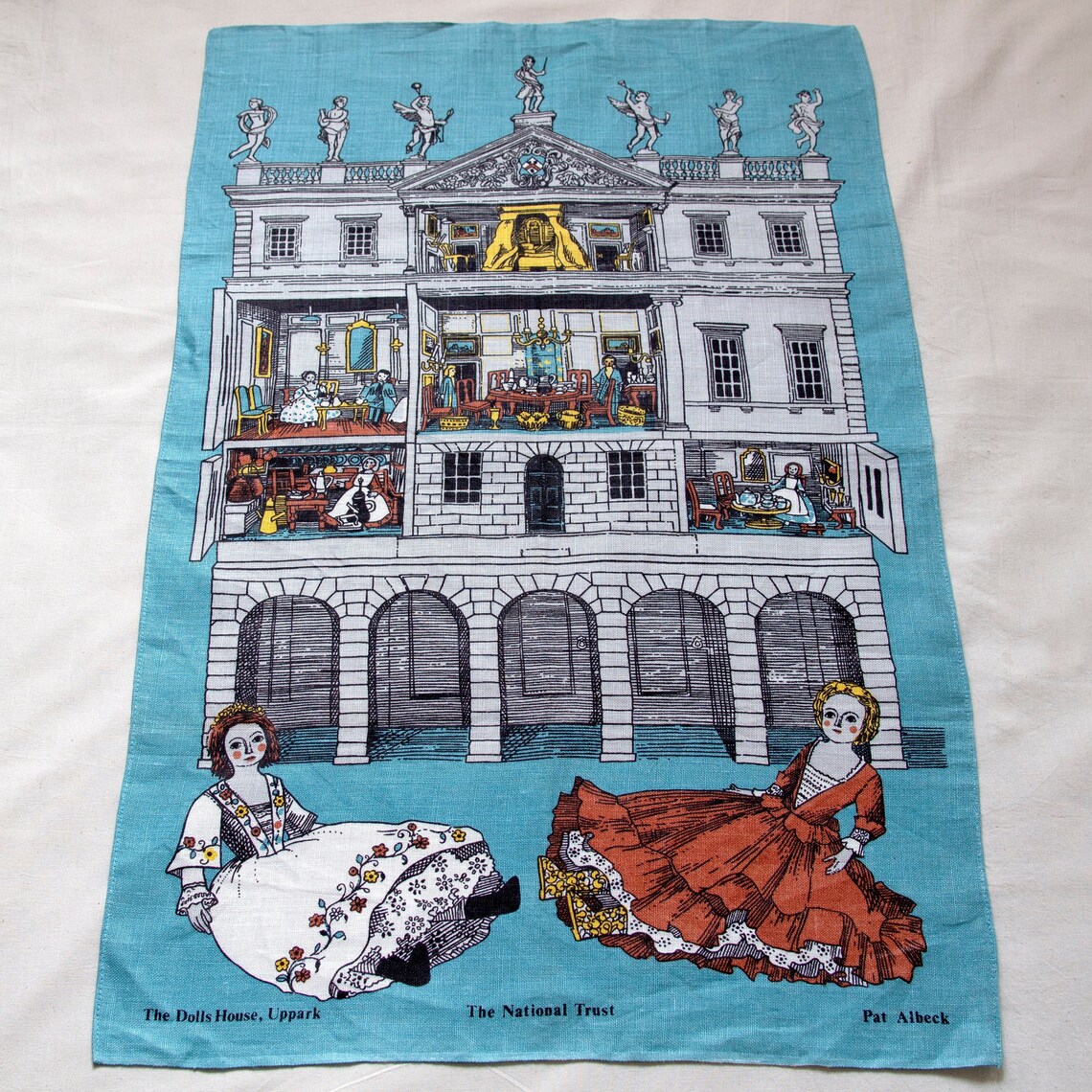 Vintage Pat Albeck Tea Towel: Uppark Dolls House, Irish Linen - Etsy