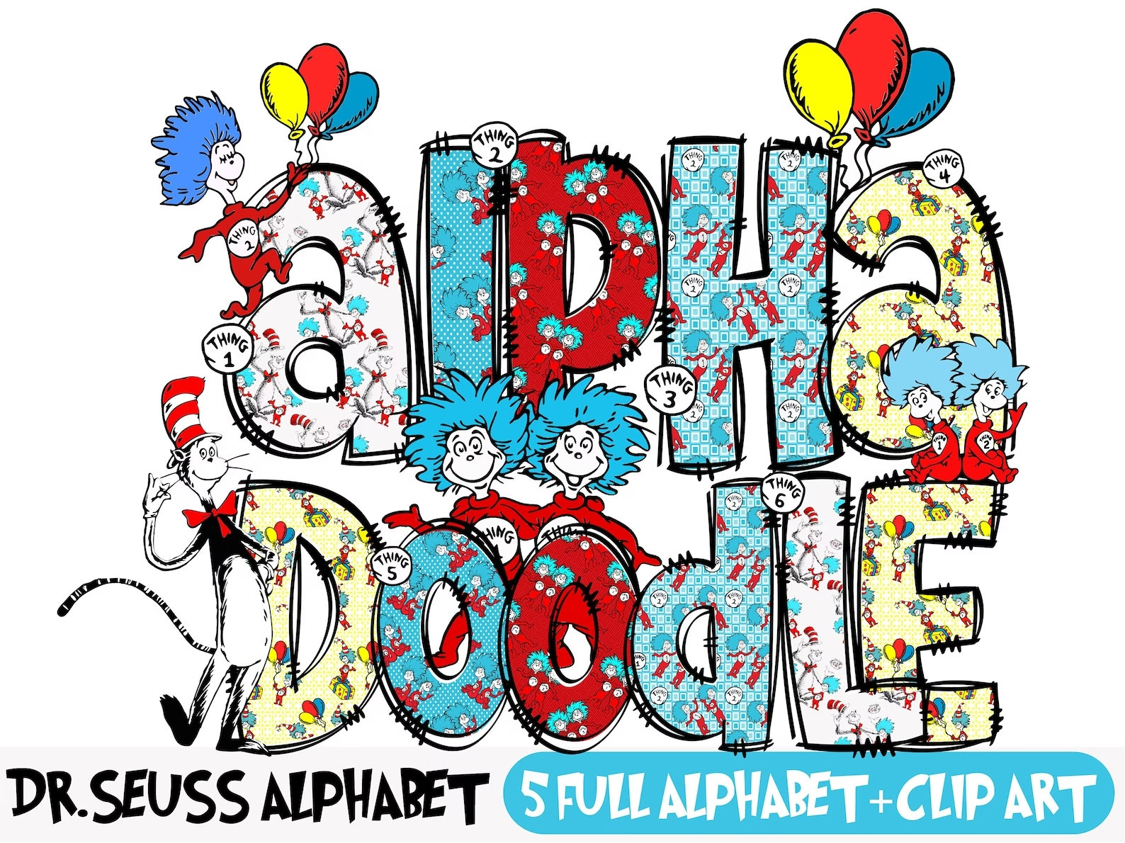 Dr. Suess Alphabet Png, Dr. Suess Bundle, Cat in the Hat PNG, Dr. Suess ...