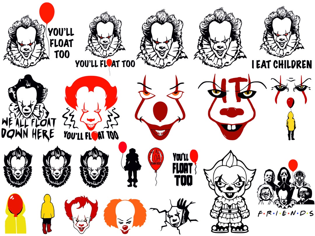 Pennywise SVG Bundle, Horror Character Svg, Halloween Svg, Pennywise Clipart, Horror Movie Svg ...