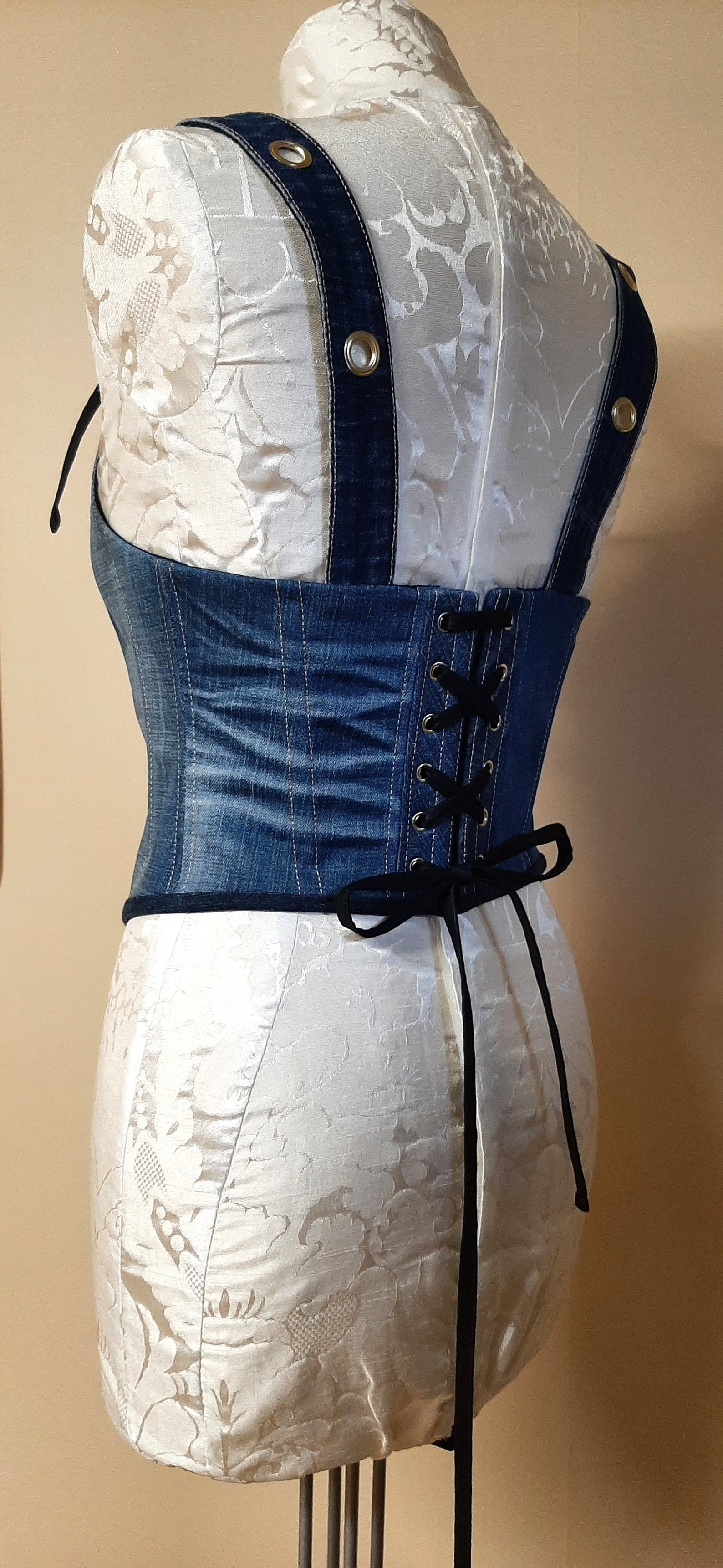 Bespoke Corset Upcycled Denim Corset Letruyph05 Custom-made Corset ...