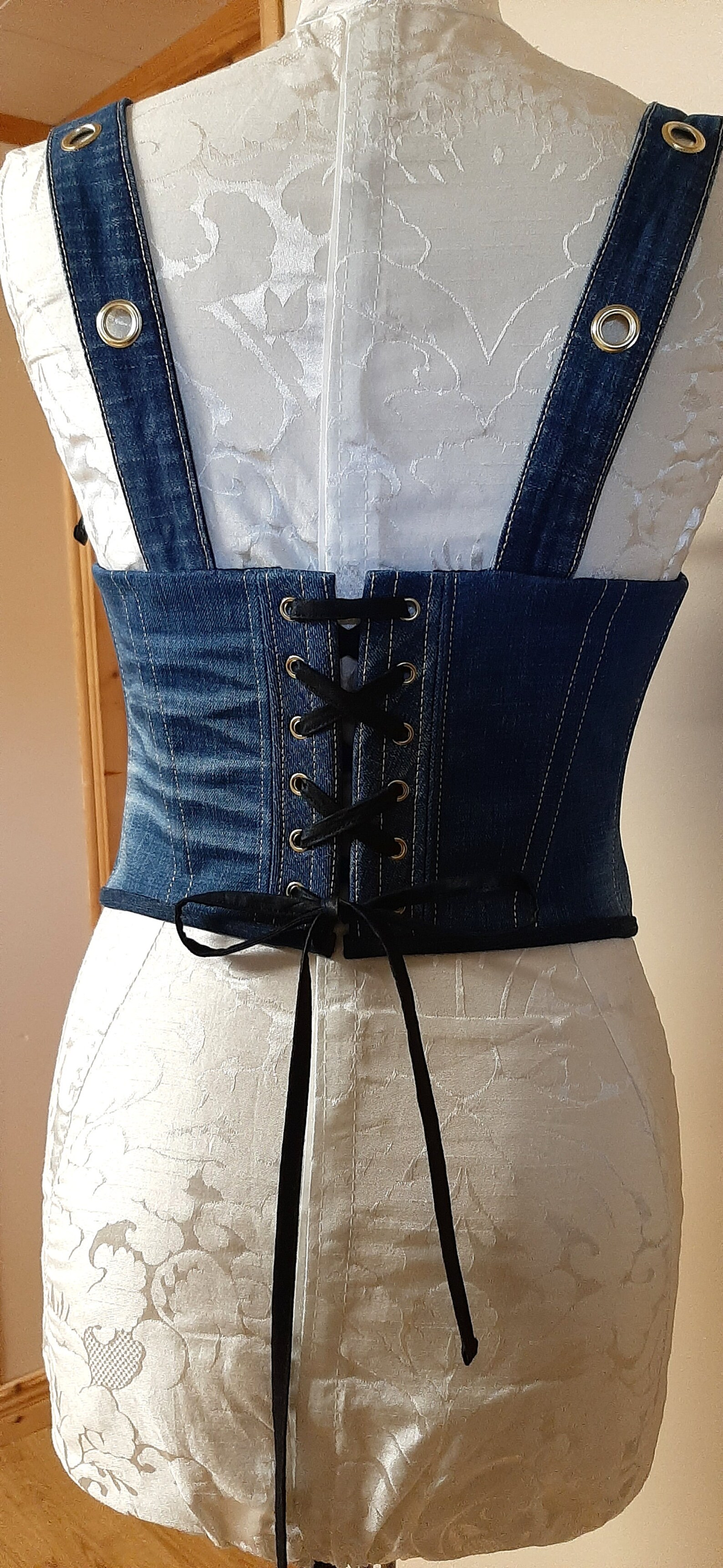 Bespoke Corset Upcycled Denim Corset Letruyph05 Custom-made Corset ...