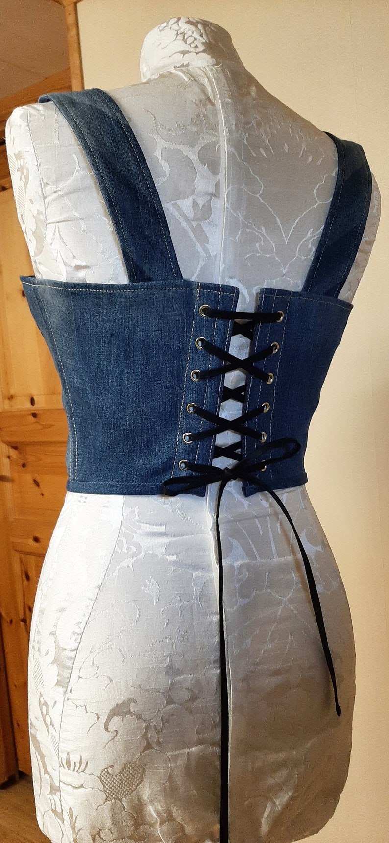 Upcycled Denim Corset Letruyph03 Custom-made Corset for Women Corset ...