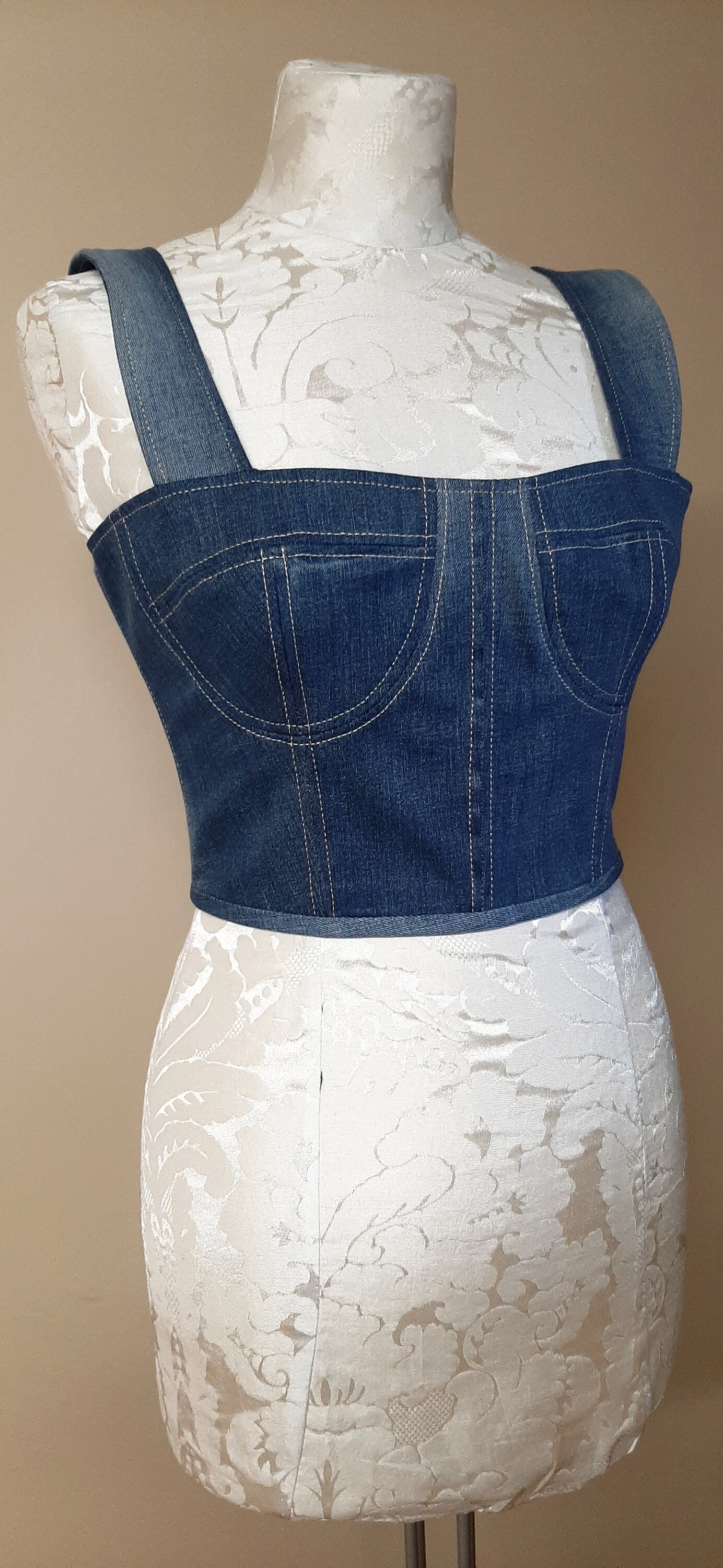 Upcycled Denim Corset Letruyph03 Custom-made Corset for Women Corset ...