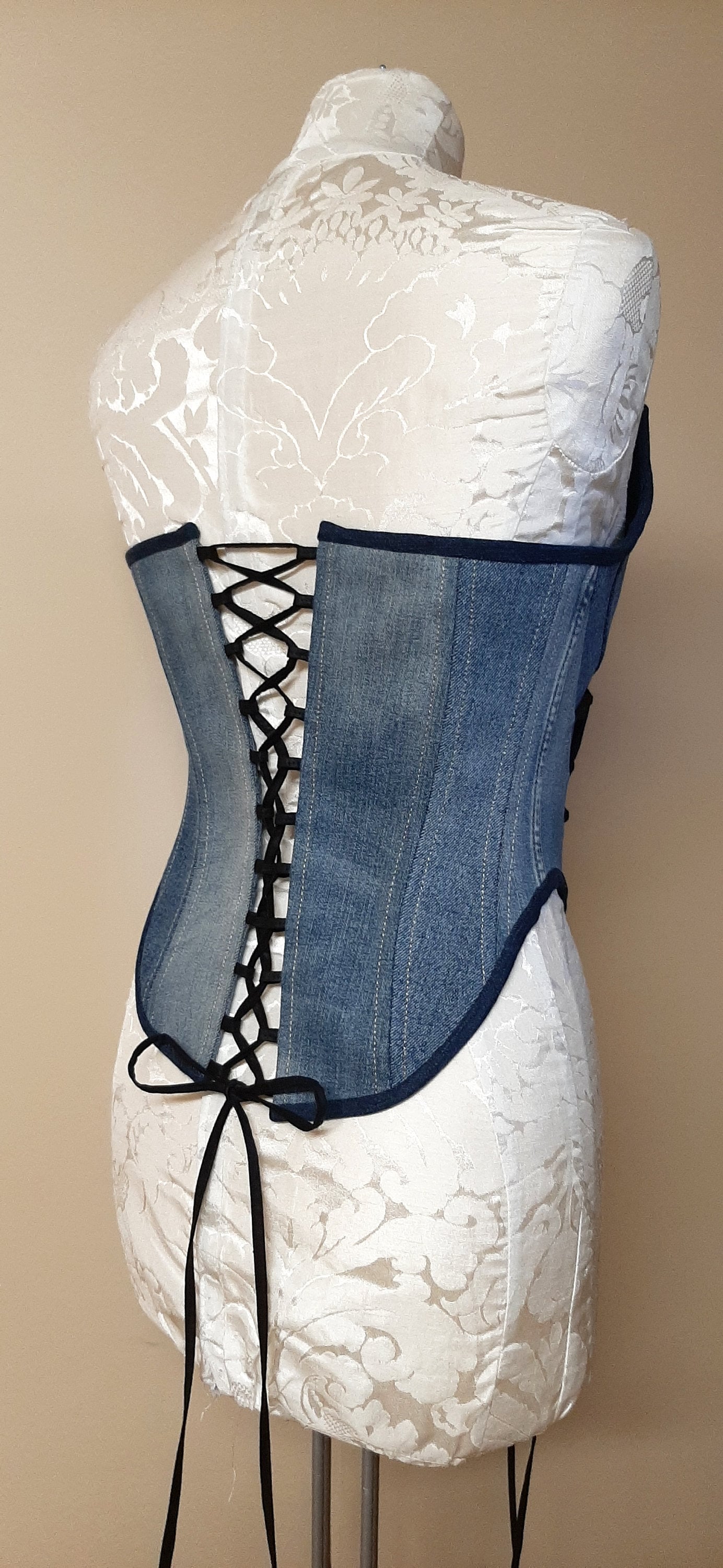 Bespoke Corset Upcycled Denim Corset Letruyph01 Custom-made Corset ...