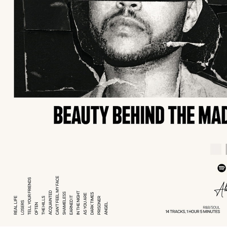 The Weeknd, Beauty Behind the Madness, Minimalist Print/poster, Music ...