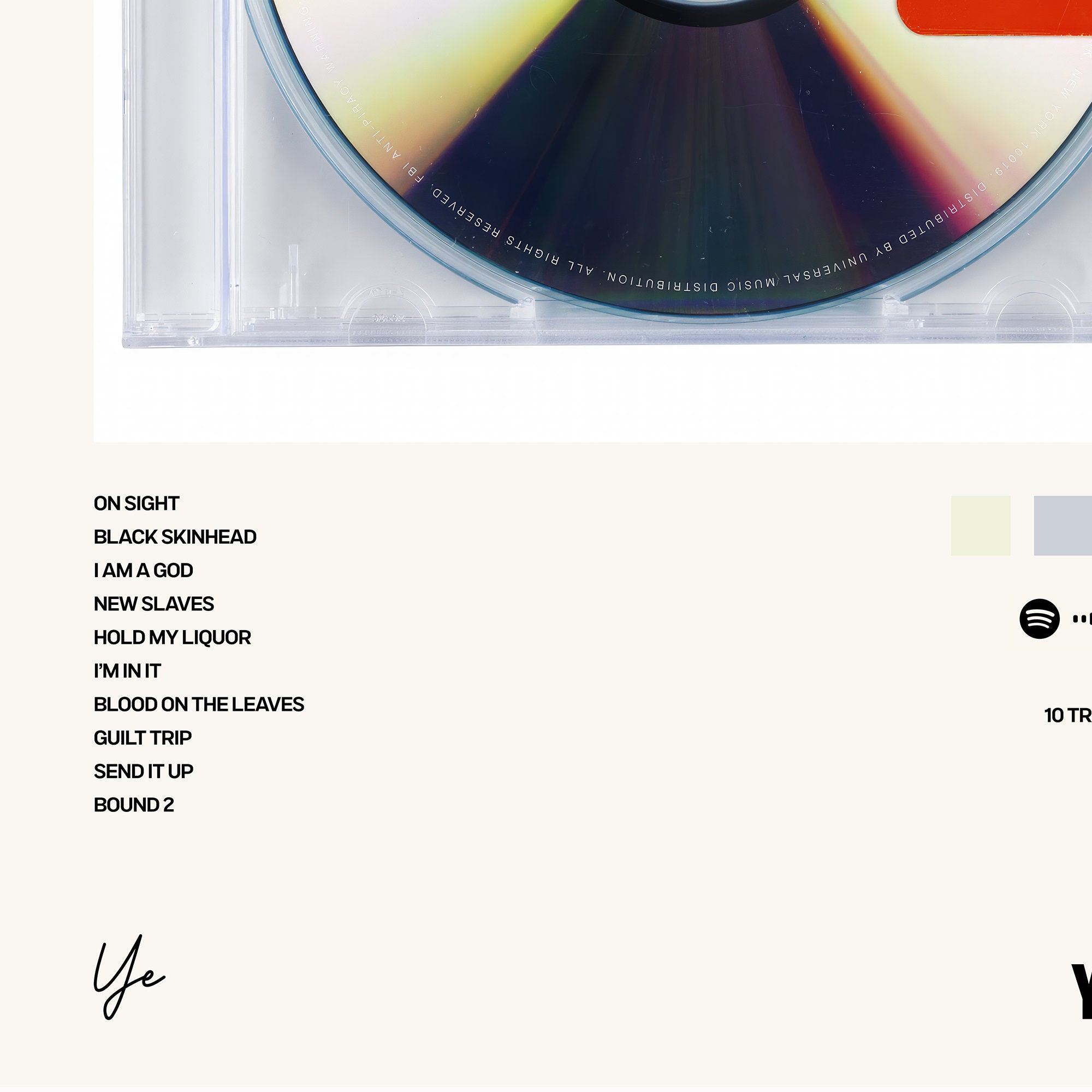Kanye West, Yeezus, Minimalist Print/poster, Music Album Tracklist Wall ...