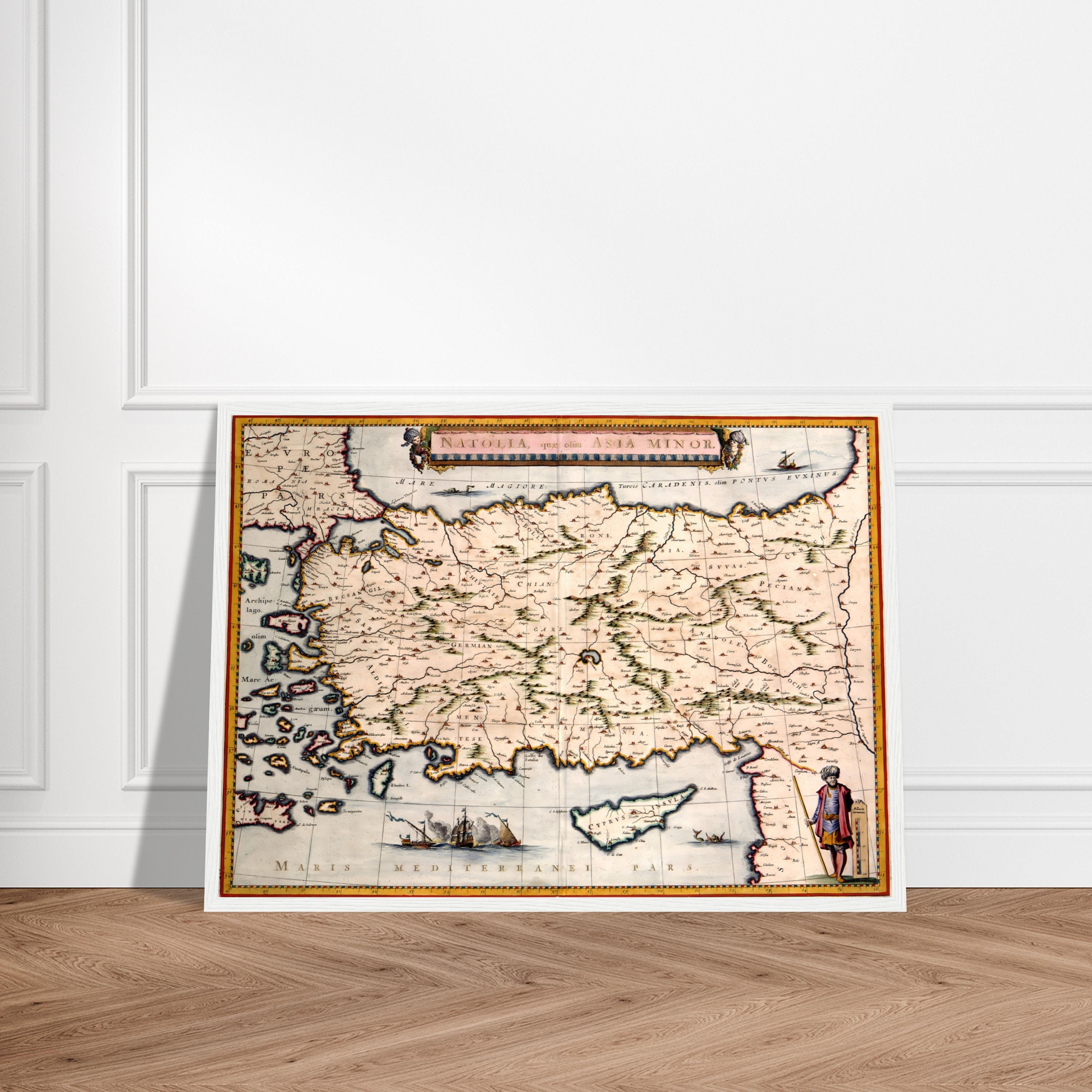 Map of Anatolia (1600 Ca) From the Atlas Van Der Hagen (museum Quality ...