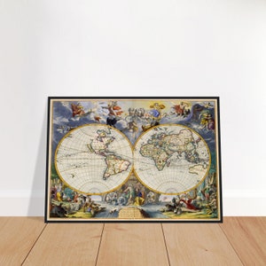 World Map (1689) From the Atlas Van Der Hagen (museum Quality Paper ...