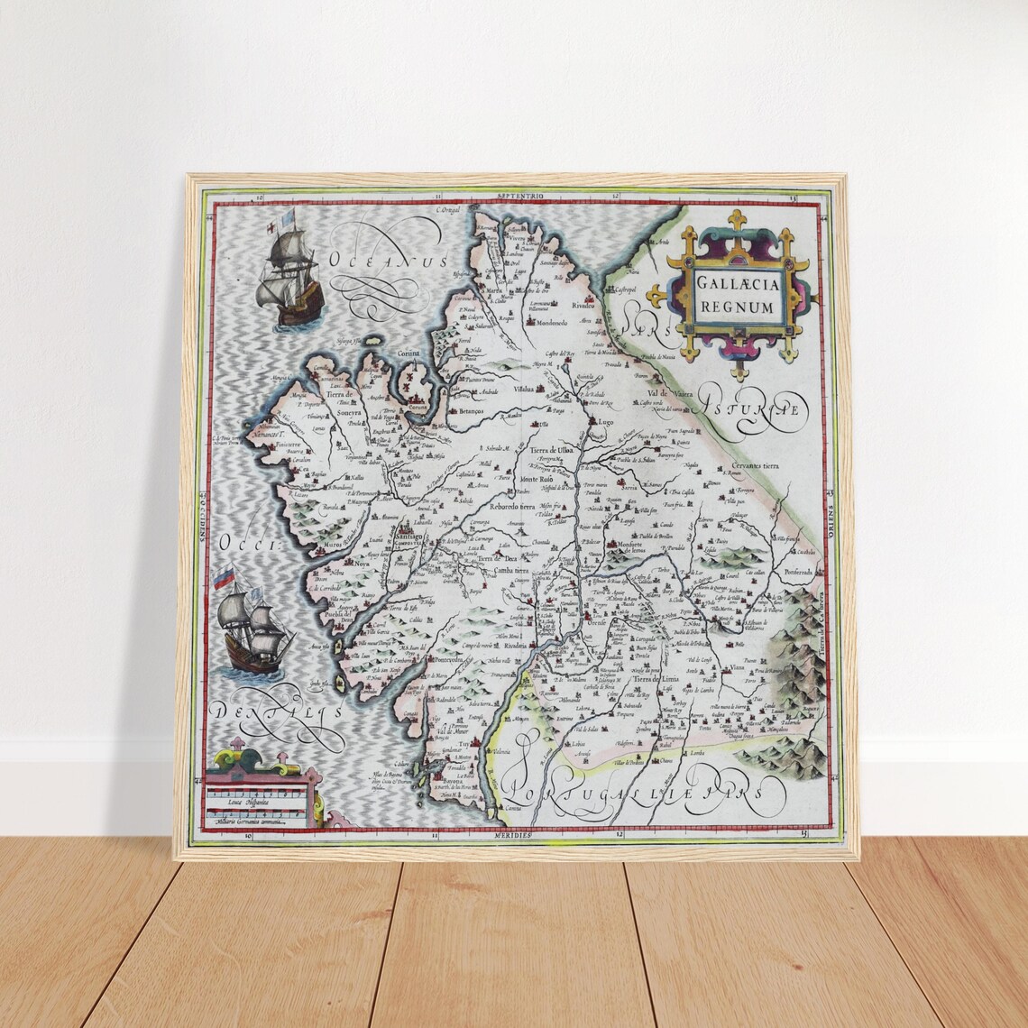 The Abraham Ortelius (1570) Map of the Kindgdom of Galicia - Northern ...