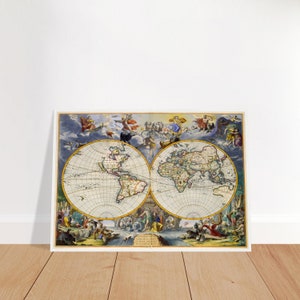 World Map (1689) From the Atlas Van Der Hagen (museum Quality Paper ...