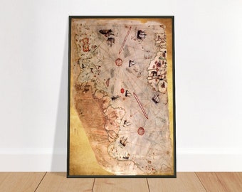Ottoman Turkish the World Map of Piri Reis 1513 turkish & English - Etsy