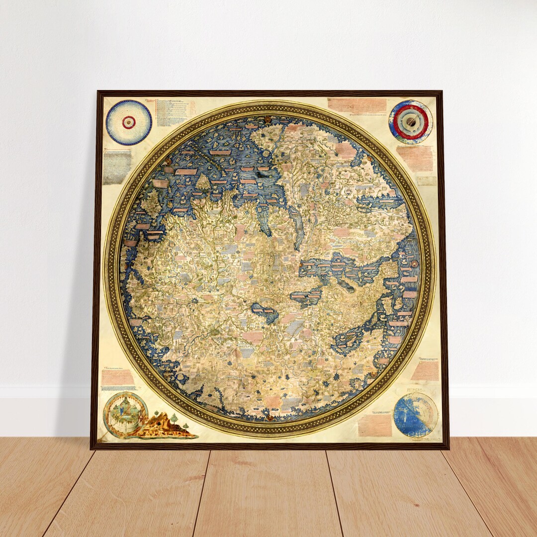 The Fra Mauro (1450 AD) Map of the World - Cropped Version - Etsy