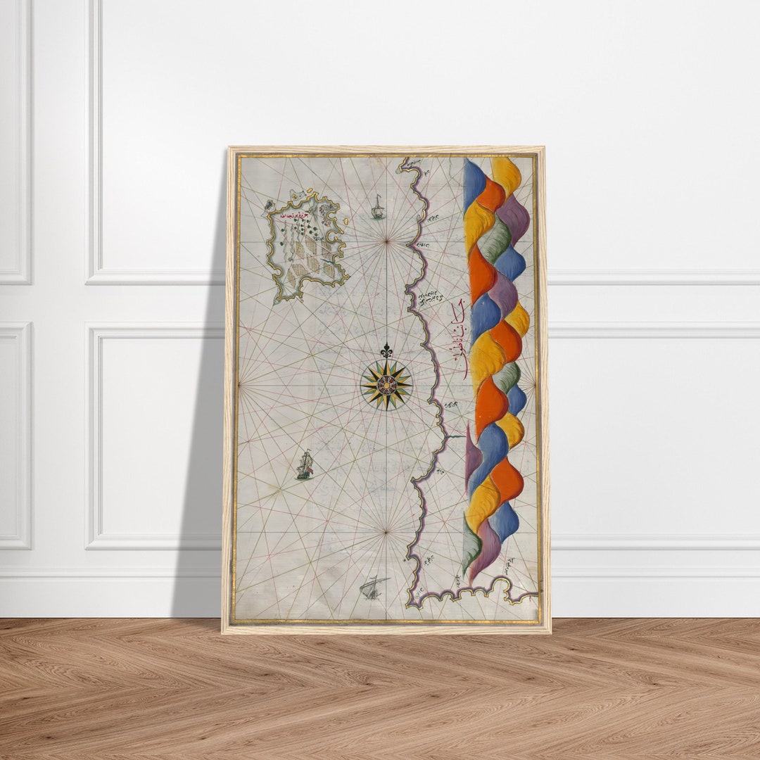 Map of the Island of Bozjah (tenedos) off the Coast of Anatolia (museum ...