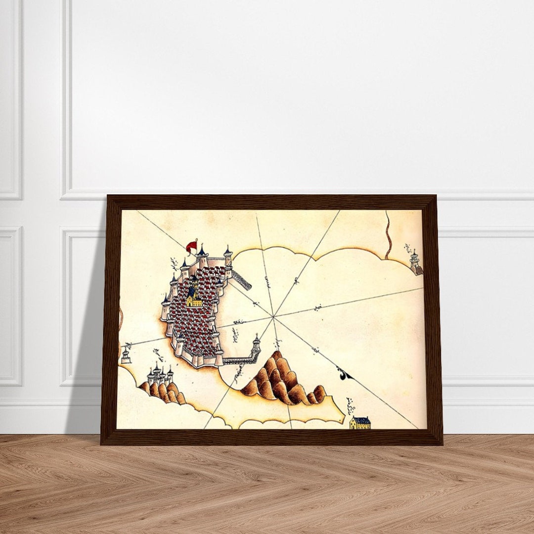 Map of the Port of Ancona (museum Quality - Wooden Frame) From the Work ...