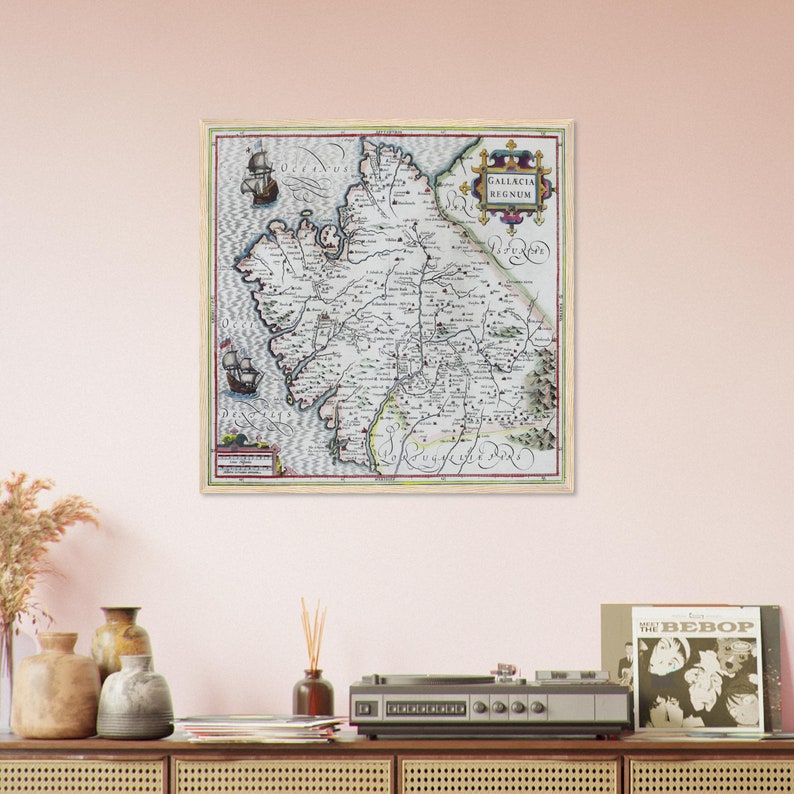 The Abraham Ortelius (1570) Map of the Kindgdom of Galicia - Northern ...