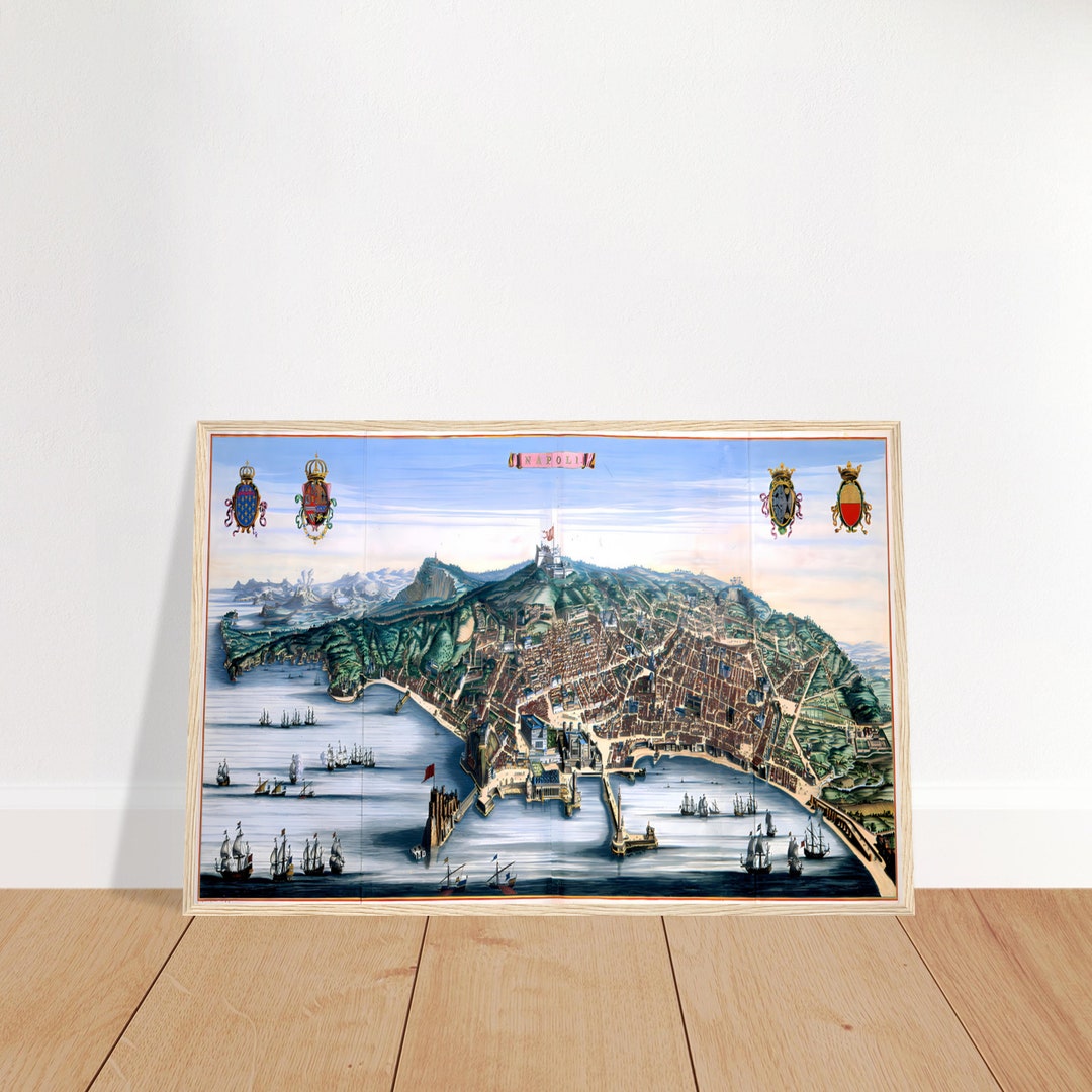 Map of Naples (1600 Ca) From the Atlas Van Der Hagen (museum Quality ...