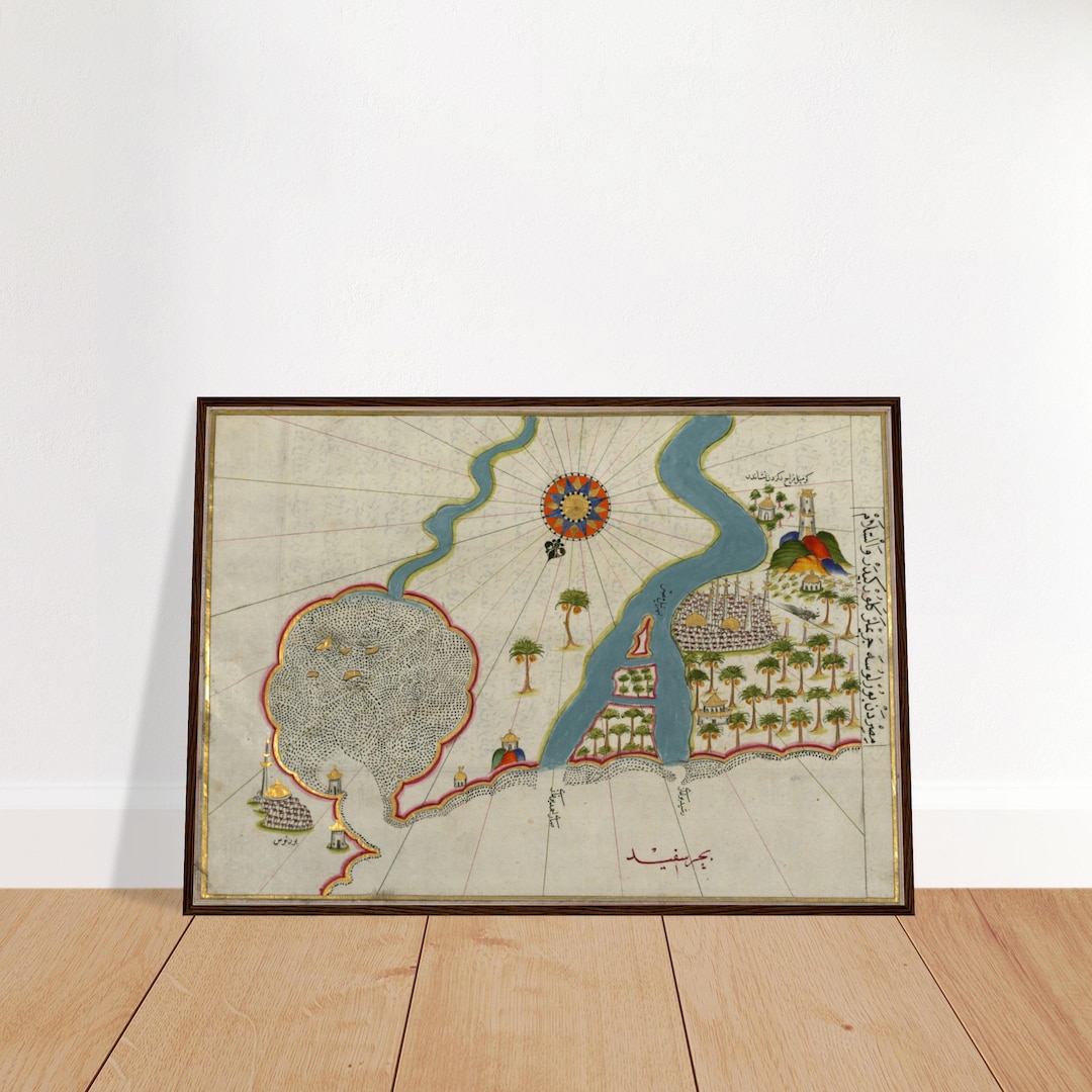 Map of the River Nile Estuary With the Cities of Rashid and Burullus ...